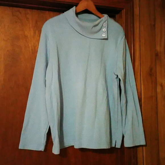 Blair | Sweaters | Powder Blue Cowl Sweater With Button Detail | Poshmark